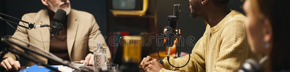 Journalist Talking To Influencer at Interview Stock Image - Image of ...