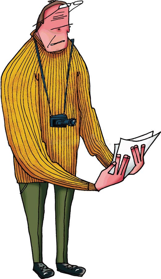 Journalist stock vector. Illustration of journalist, paper - 37455479