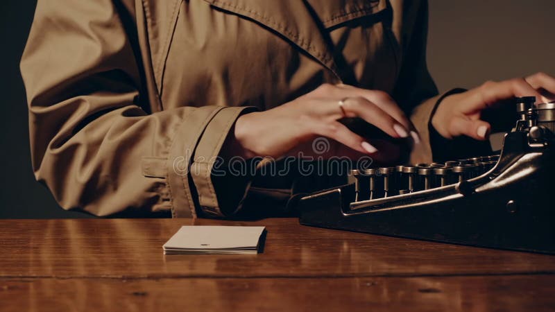 Journalist or Writer Working on a Typewriter Stock Video - Video of ...