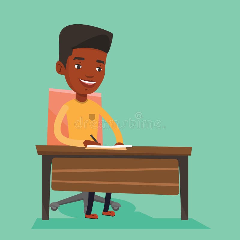 Journalist Writing in Notebook with Pencil. Stock Vector - Illustration ...