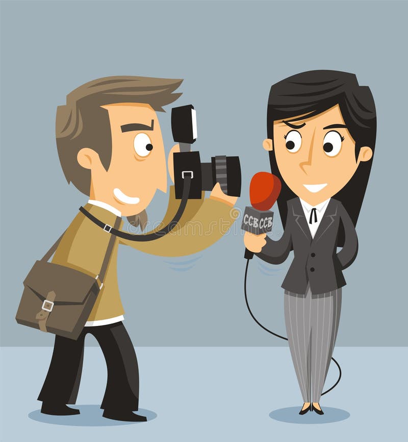 Journaliste News Reporter Interview Illustration Stock - Illustration ...