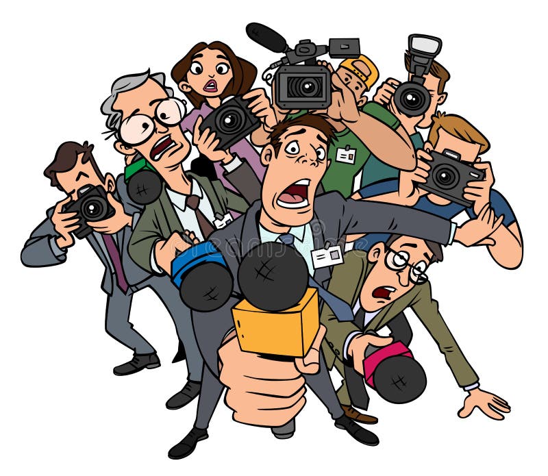 Journalistfolkmassaintervjuer Stock Illustrationer - Illustration av ...