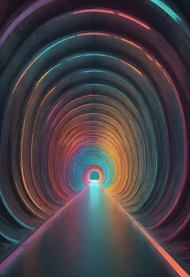 Journey through the Abstract Tunnel of Concentric Circles, Generative ...