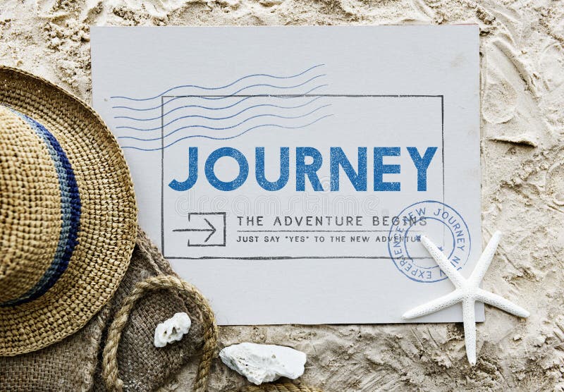 Journey Adventure Post Stamp Travel Concept Stock Image - Image of ...
