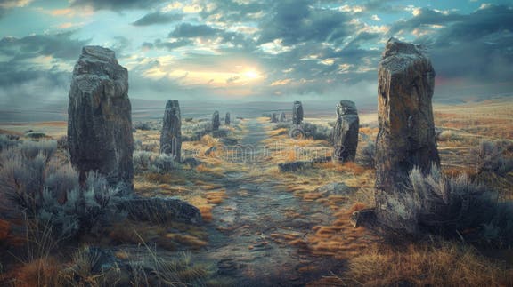 Journey through Ancient Stone Sentinels in Petrified Forest Stock ...