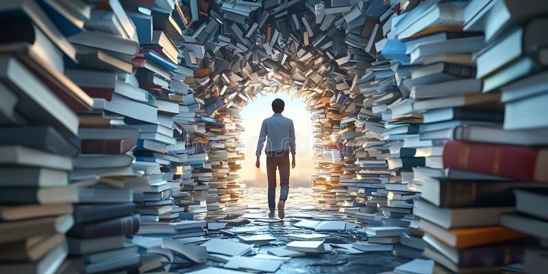 Journey through Books Knowledge Learning Background Wallpaper Stock ...