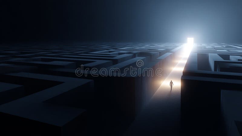 A Journey through a Dark Maze Leads To a Bright Light. this Image ...
