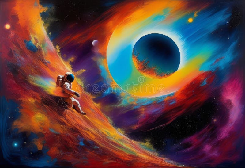 Journey of the Eclipse Explorer in Technicolor Stock Illustration ...