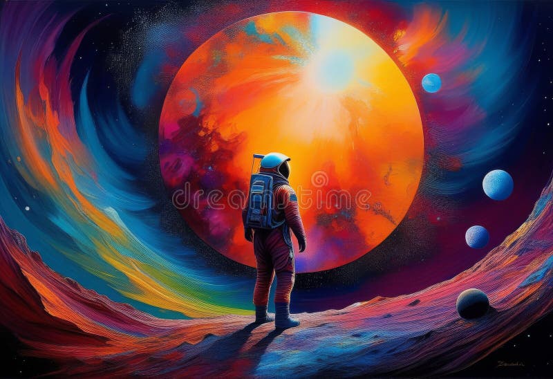 Journey of the Eclipse Explorer in Technicolor Stock Illustration ...