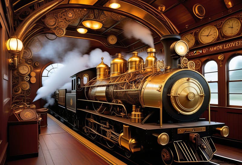 A Journey through the Enchanted Locomotive Cabin Stock Illustration ...