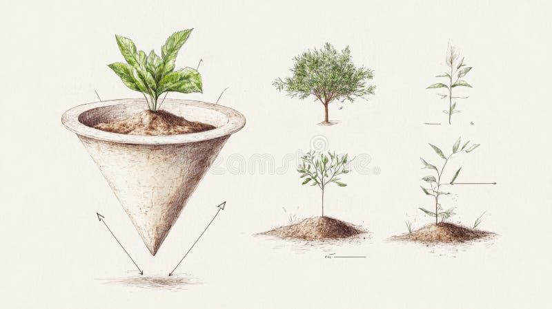 Journey of Growth: Stages of Plant Development Diagram Stock ...