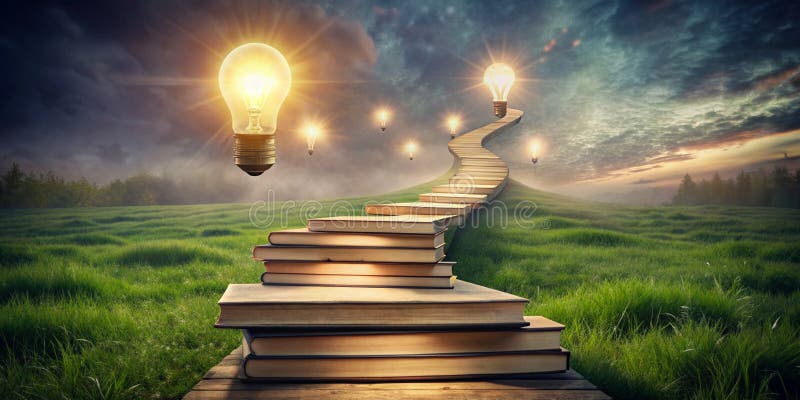 Journey of Knowledge a Path Illuminated by Books and Ideas AI-Created ...