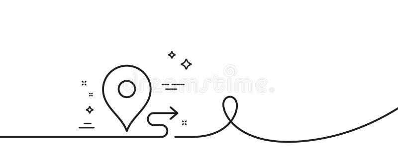 Journey Line Icon. Road Path Sign. Continuous Line with Curl. Vector Stock Illustration ...