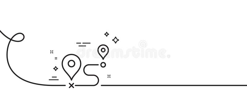 Journey Line Icon. Road Path Sign. Continuous Line with Curl. Vector Stock Vector - Illustration ...
