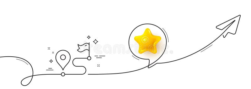 Journey Line Icon. Road Path Sign. Continuous Line with Plane. Vector ...