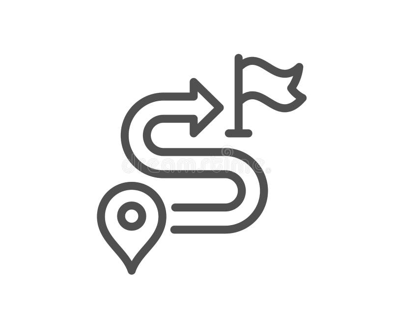 Journey Line Icon. Road Path Sign. Vector Stock Vector - Illustration ...