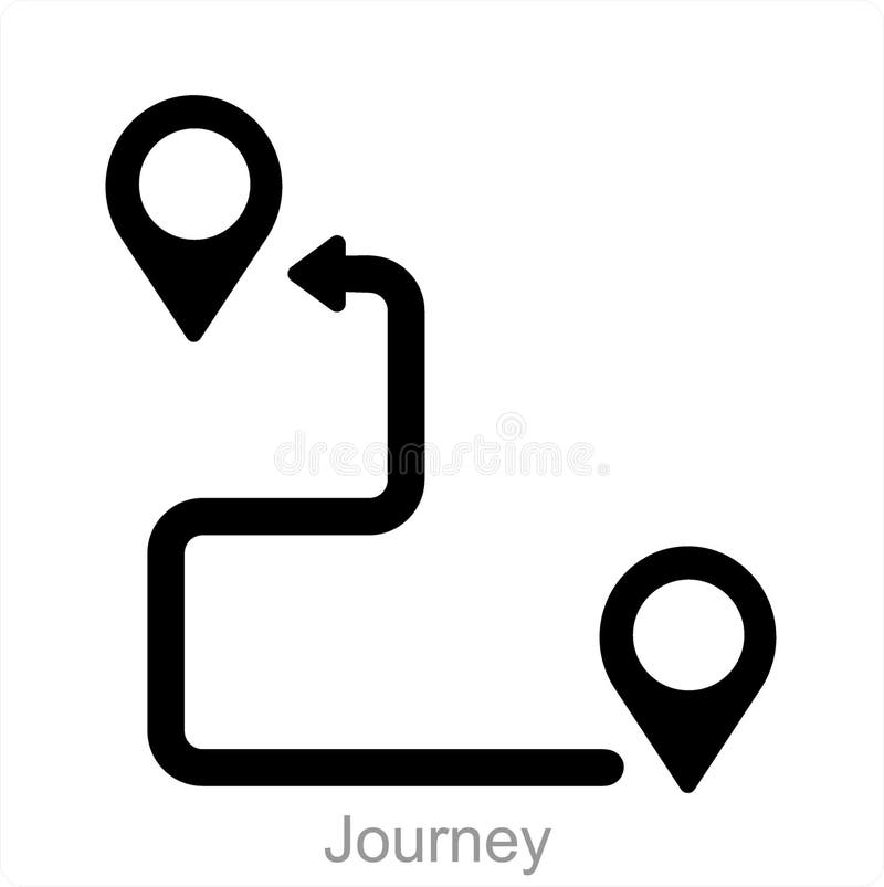 Journey and Map Icon Concept Stock Vector - Illustration of ...