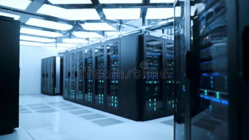 Exploring a High-tech Data Center Filled with Advanced Servers and ...