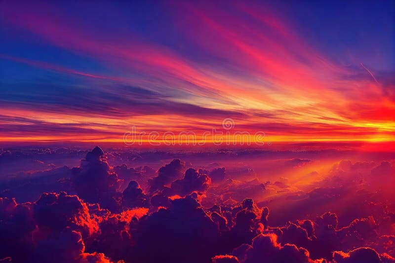 Journey in Nature Fantastic Atmosphere Sunrise Dramatic Sky. Stock ...