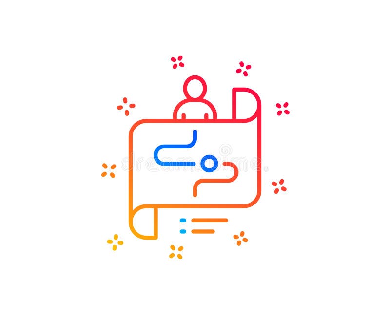 Journey Path Map Line Icon. Project Process Sign. Vector Stock Vector ...