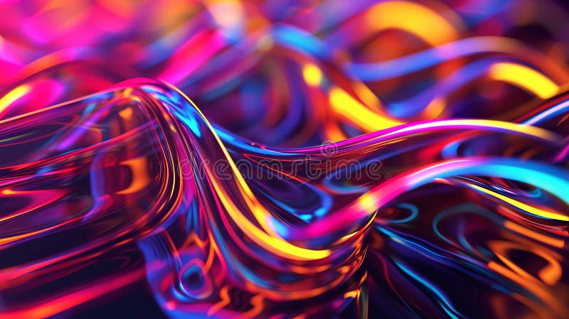 Journey through the Radiant Waves of Color Stock Illustration ...