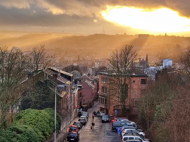 A Journey through the Streets of Europe. Sunset, Panorama. Editorial ...