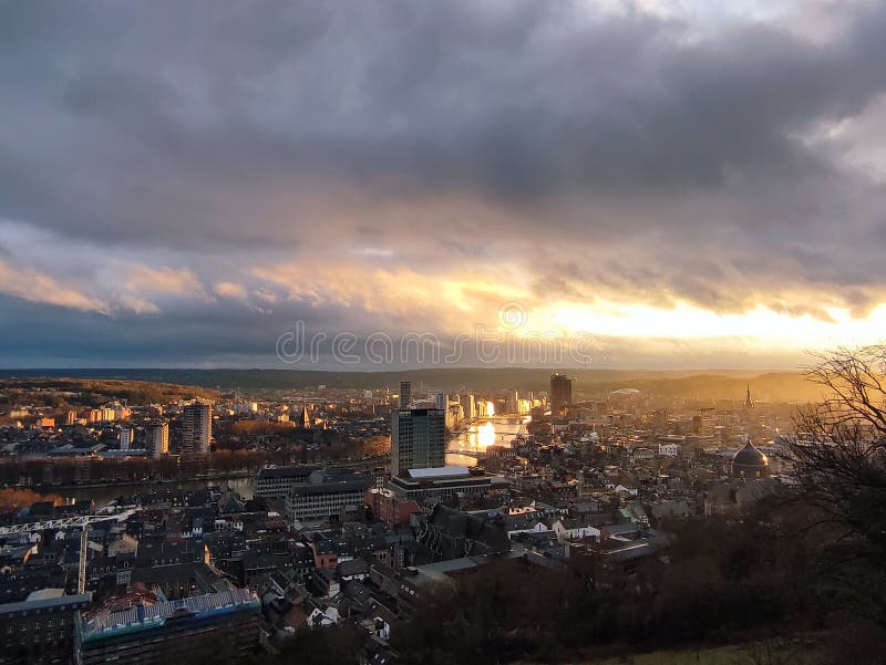 A Journey through the Streets of Europe. Sunset, Panorama. Stock Image ...