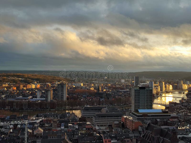 A Journey through the Streets of Europe. Sunset, Panorama. Stock Photo ...