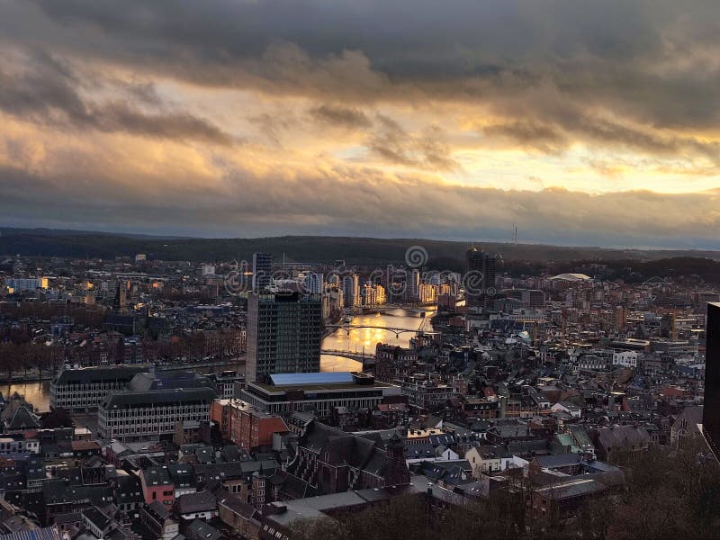 A Journey through the Streets of Europe. Sunset, Panorama. Stock Photo ...
