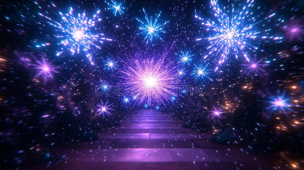 Journey through a Stunning Cosmic Light Experience Stock Image - Image ...