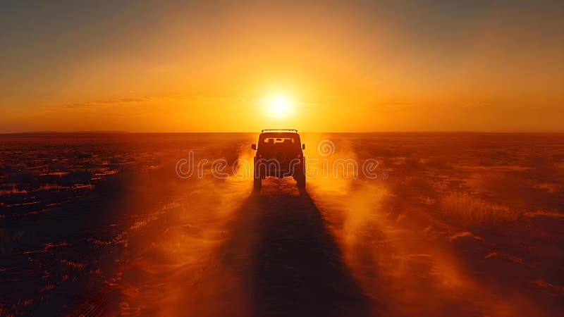 Journey into the Sunset: a Quest for Freedom on the Open Road. Concept ...
