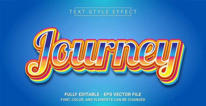 Journey Text Style Effect. Editable Graphic Text Template Stock Vector ...