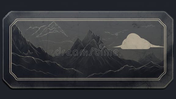 Journey Themed Rectangular Label with Mountain Silhouette on World Map ...