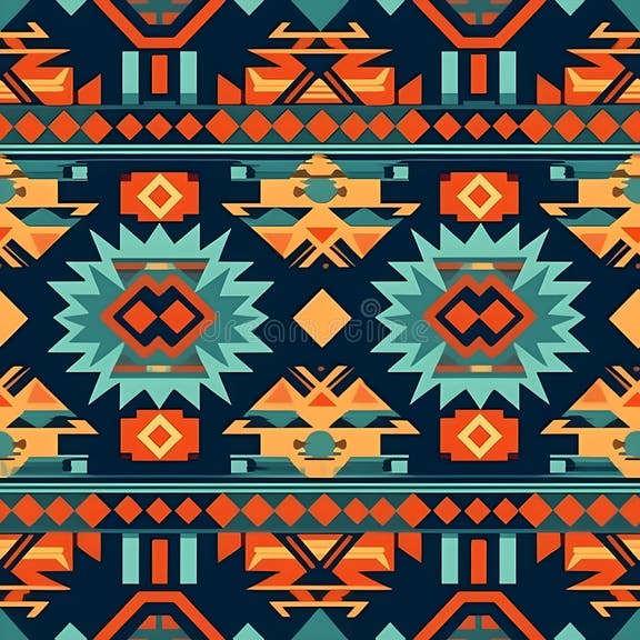 Journey through Time with Seamless Aztec Patterns Stock Illustration ...