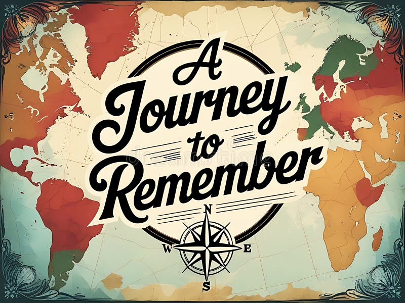 A Journey To Remember World Map Compass Adventure Stock Illustration ...