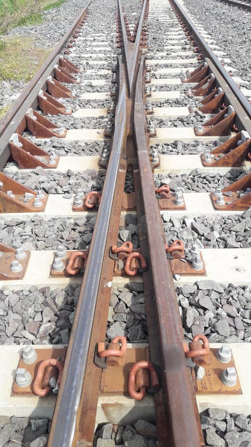 The Rail Line of Steel Rail. Stock Image - Image of strong, railroad ...
