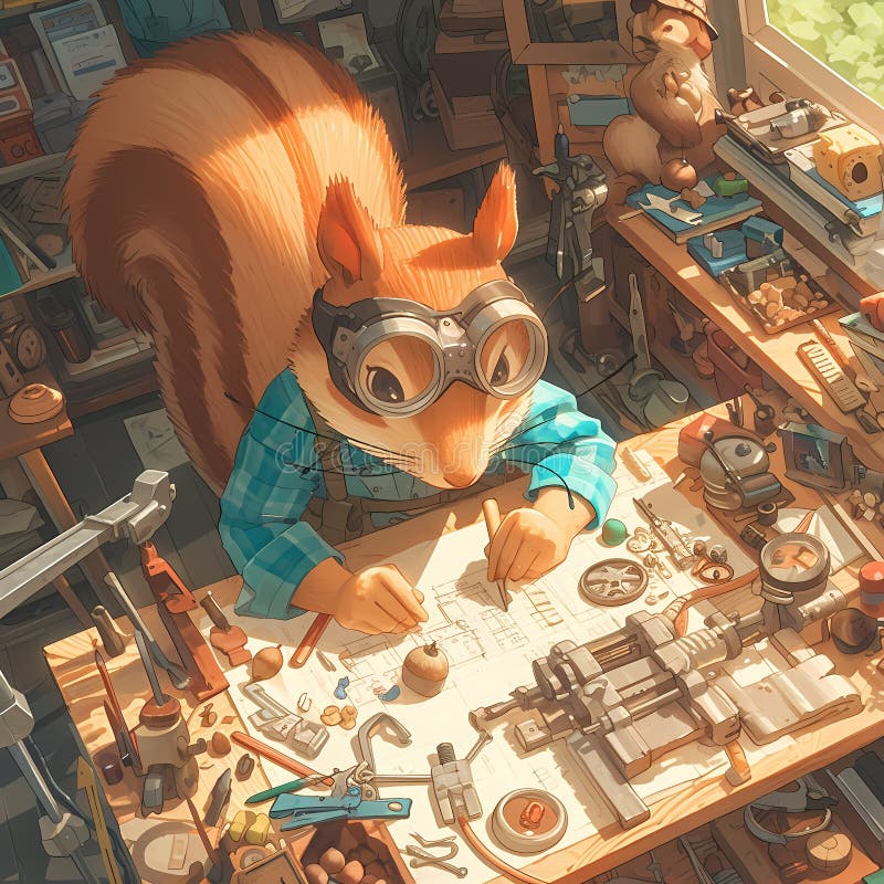 Squirrel Scientist: an Imaginative Journey Stock Illustration ...