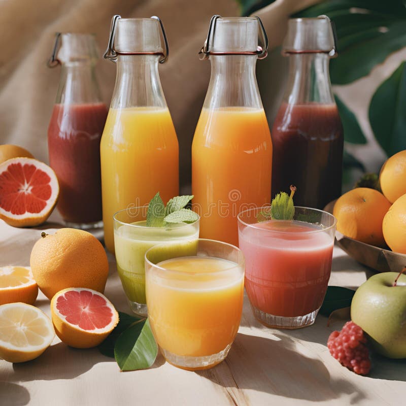 A Journey into the World of Fresh Fruit Juices Stock Image - Image of ...