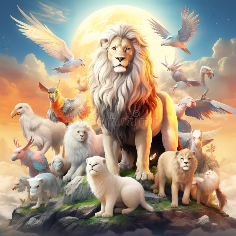 Joy Animals Clip Art Set Made with Generative AI Illustration Stock ...