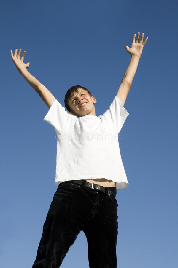 Joy Boy stock photo. Image of happy, energy, nature, reaching - 10138050