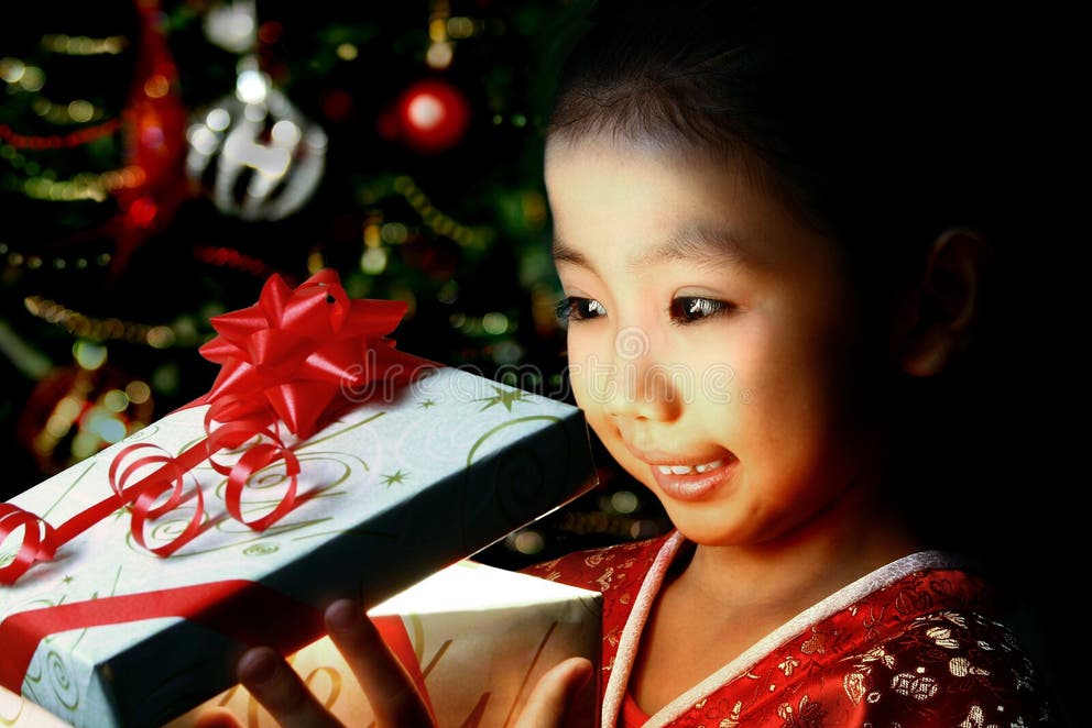 Joy of christmas stock image. Image of girl, eager, seasonal - 3715031
