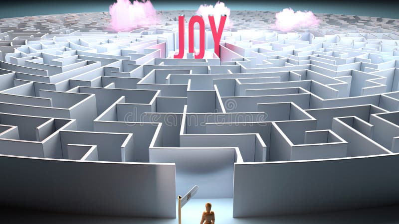 Joy and a Complicated Path To it Stock Illustration - Illustration of ...