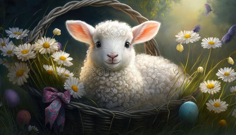 The Joy of Easter. a Fluffy Surprise Stock Illustration - Illustration ...