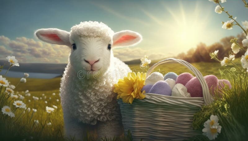 The Joy of Easter. a Fluffy Surprise Stock Illustration - Illustration ...