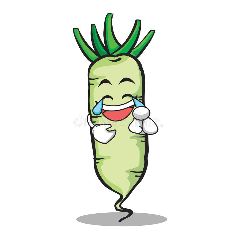 Joy Face White Radish Cartoon Character Stock Vector - Illustration of ...