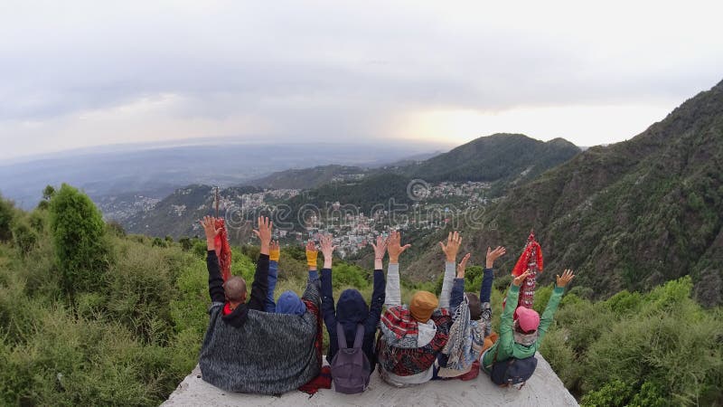 Joy Friends at a View Point in the Mountains Editorial Image - Image of ...