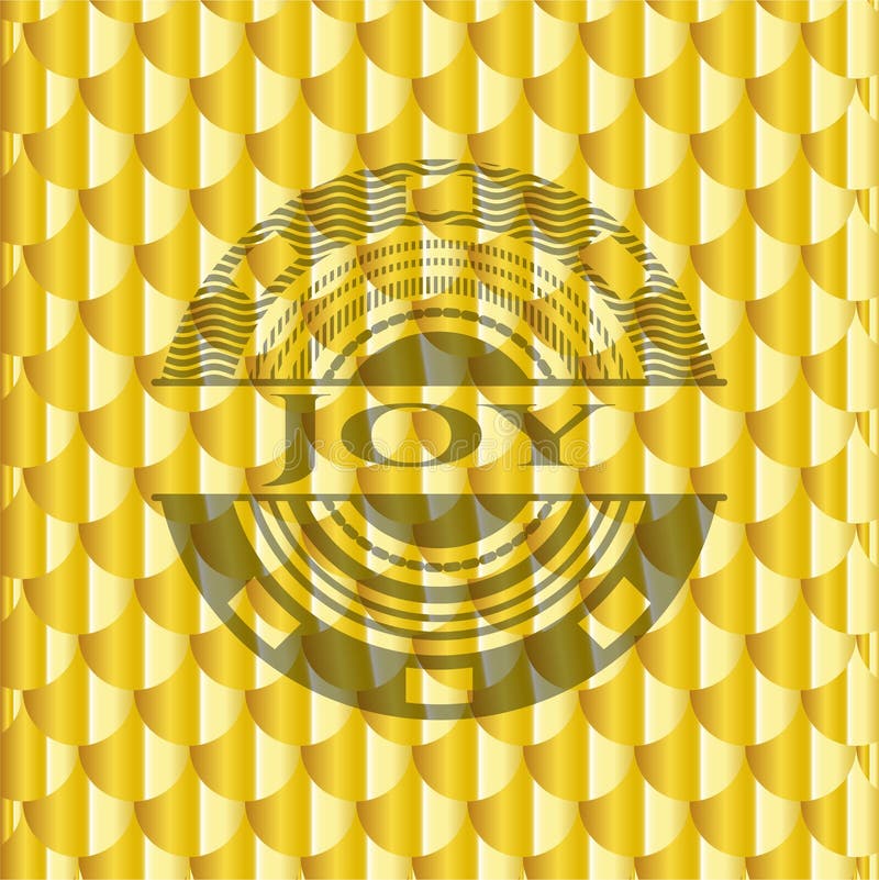 Joy Gold Shiny Emblem. Scales Pattern. Vector Illustration Stock Vector ...