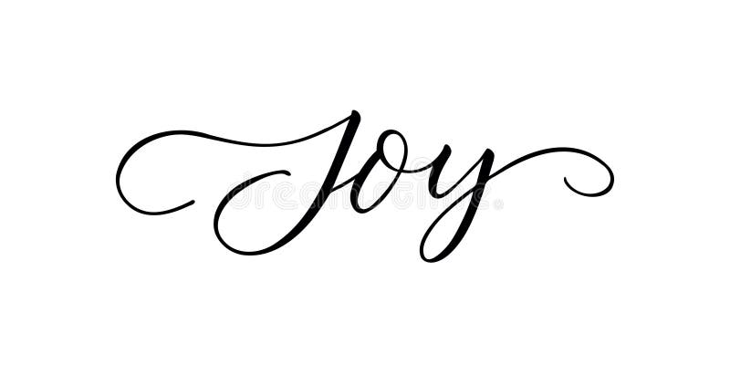 Joy - Handwritten Text in Calligraphic Style on a White Background ...
