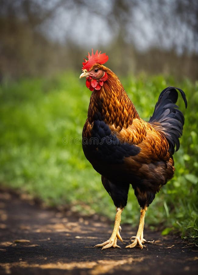 The Joy of Having Chicken in a Yard Stock Illustration - Illustration ...