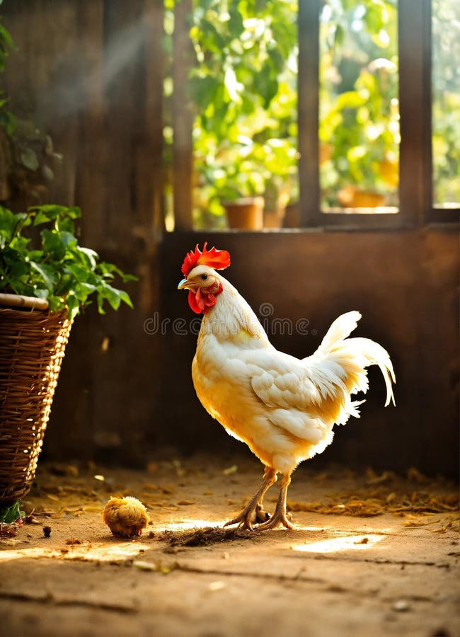 The Joy of Having Chicken in a Yard Stock Illustration - Illustration ...